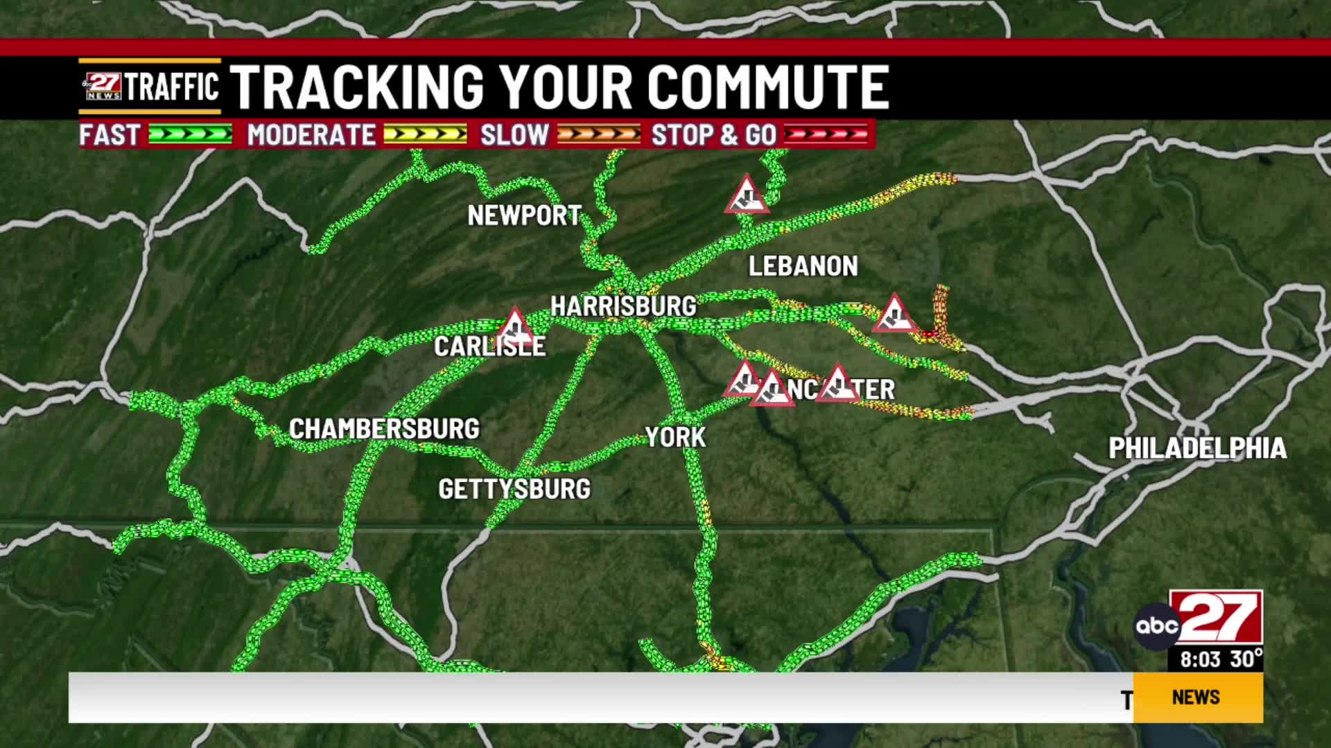 Speed limits reduced to 45 mph due to winter weather – ABC27