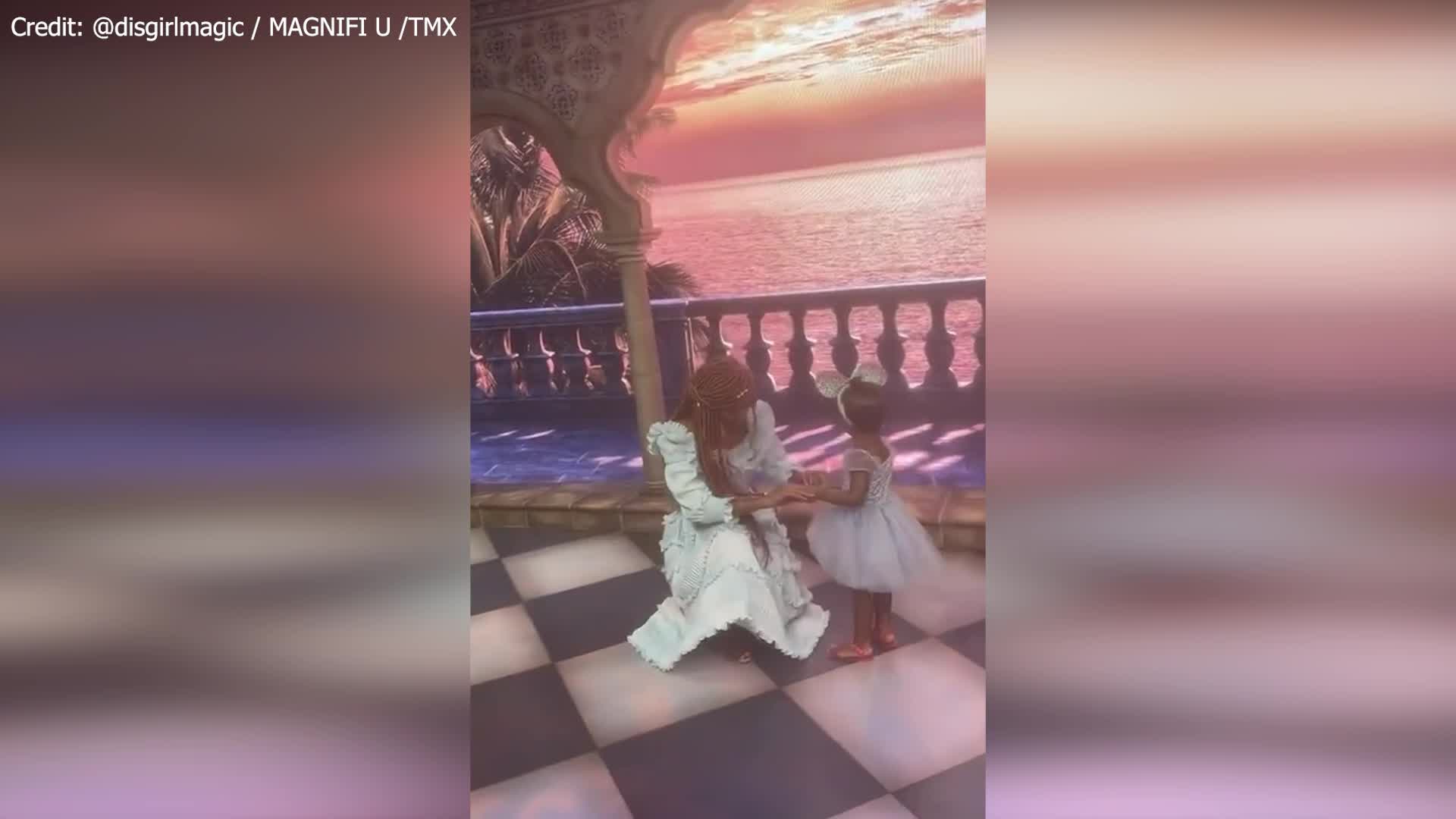 Little girl meets Disney’s new Ariel from “The Little Mermaid” inspired ...