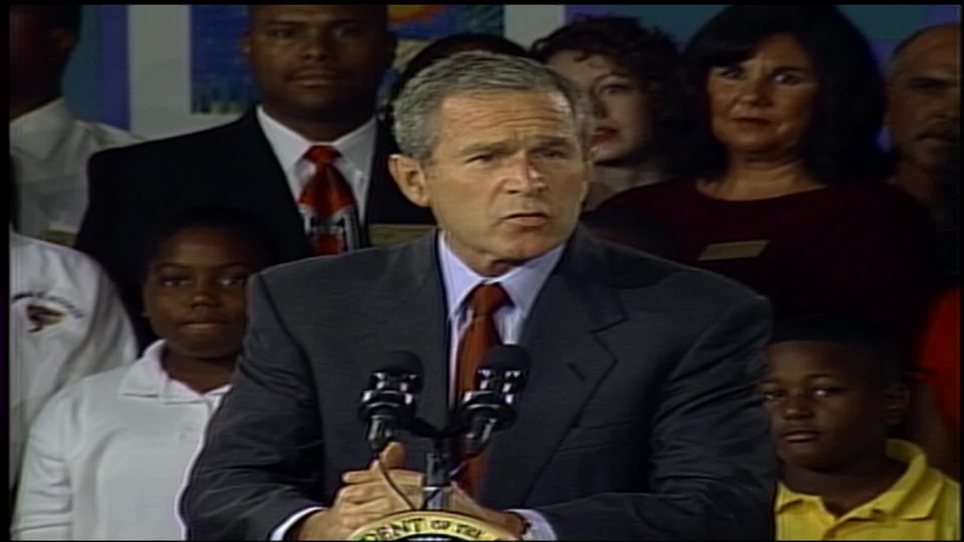 President George W. Bush delivers address on 9/11 from Sarasota school ...