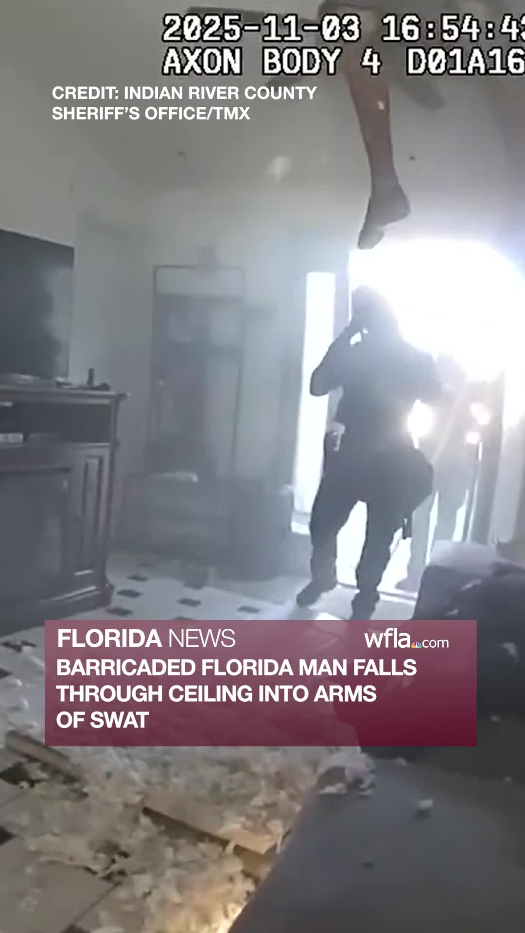 Barricaded Florida man falls through ceiling into arms of SWAT – WFLA