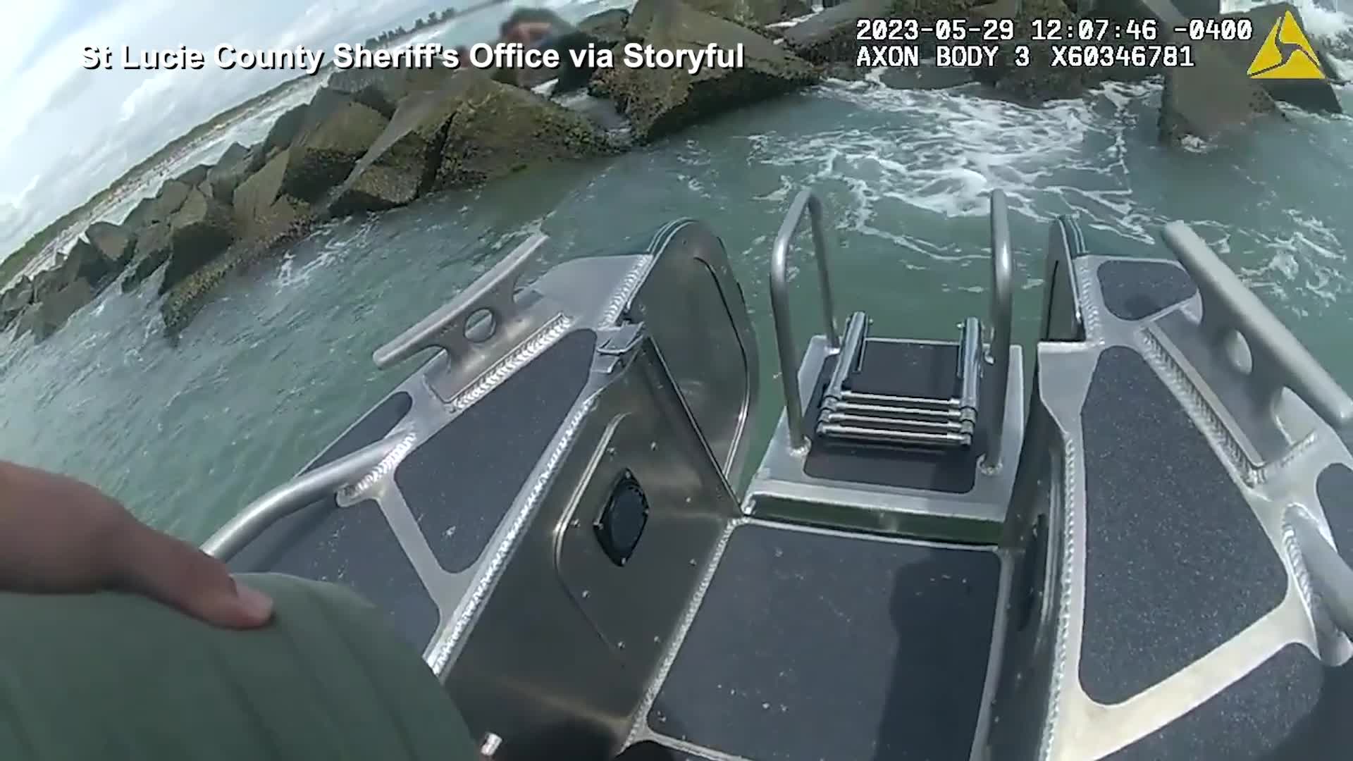 Video shows swimmers rescued from jetty rocks at Florida state park ...