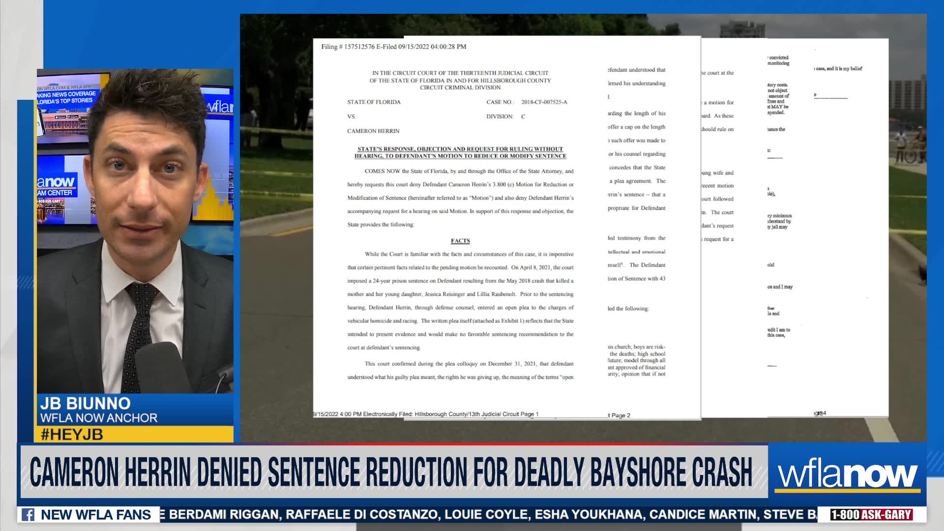 Cameron Herrin Denied Sentence Reduction For Deadly Bayshore Crash Wfla