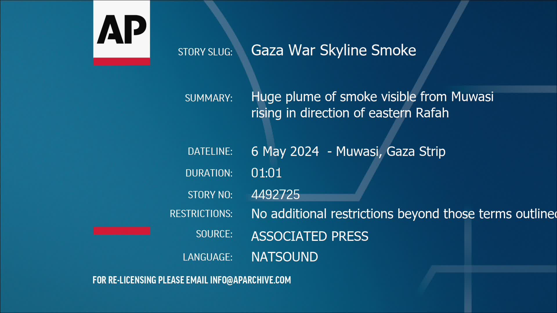 Huge plume of smoke visible from Muwasi rising in direction of eastern ...