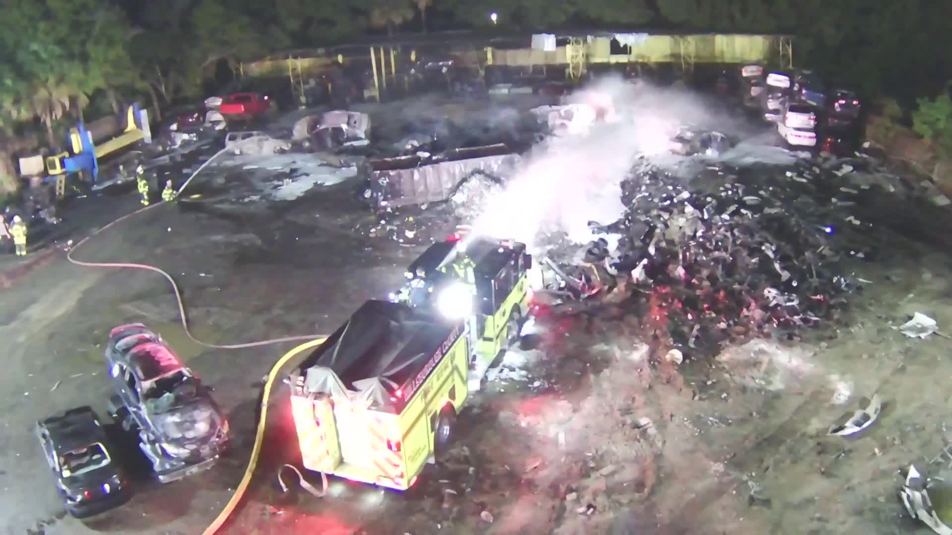 Firefighters battle junkyard fire in Palm River – WFLA