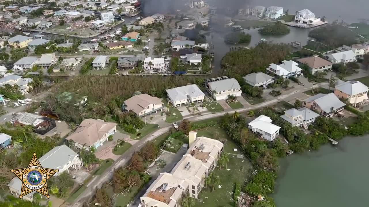 Helicopter tour shows catastrophic damage in Lee County after Hurricane ...