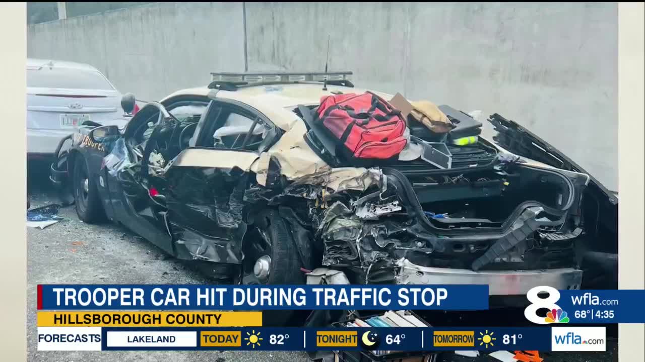 Driver slams into FHP car during traffic stop on Veterans Expressway – WFLA