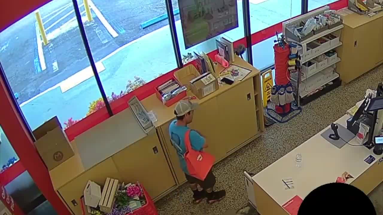 Surveillance video shows man running off with Lakeland craft store’s ...