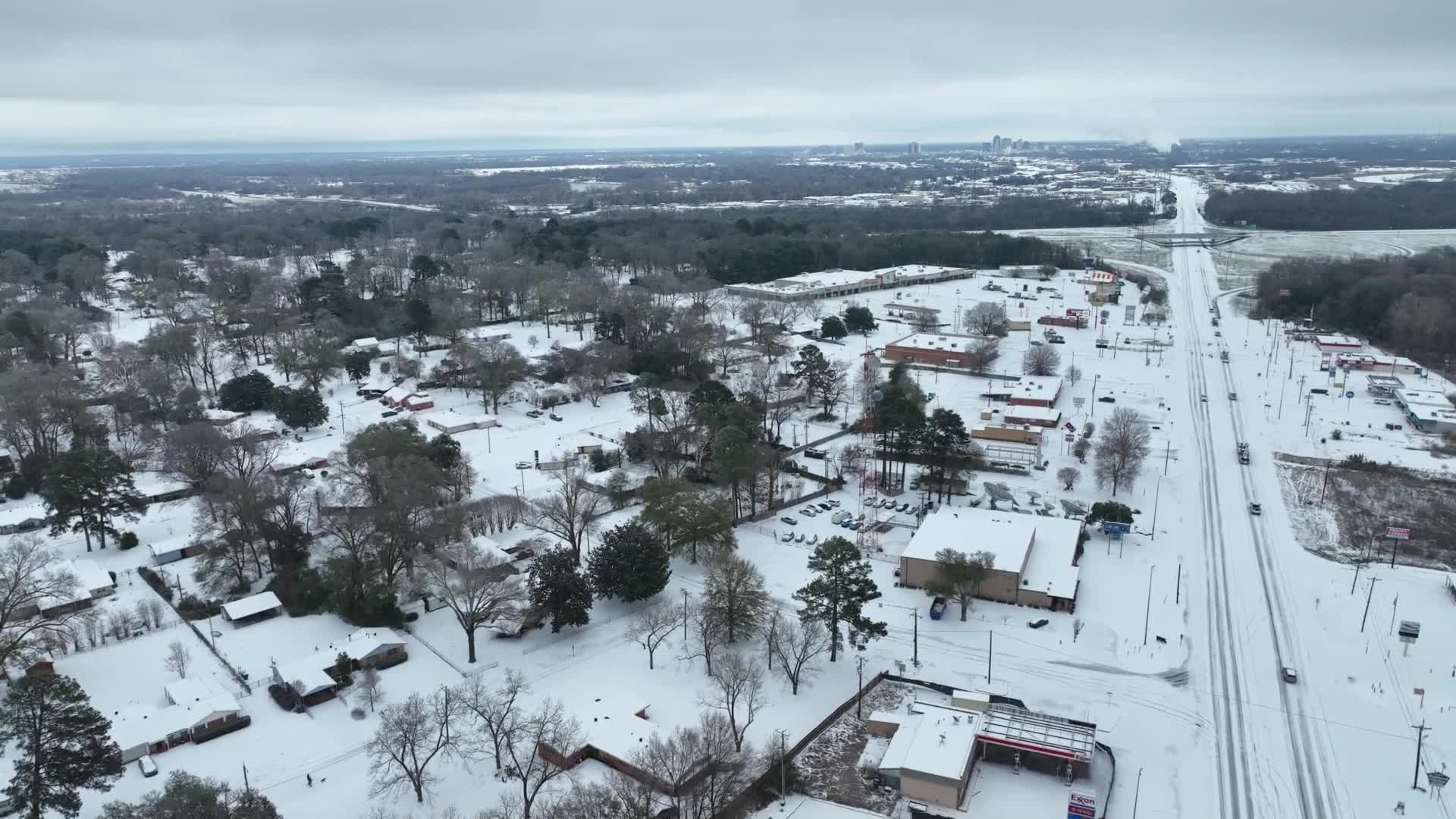 Drone aerials of snow in Northwest Louisiana after winter storm – KTVE ...