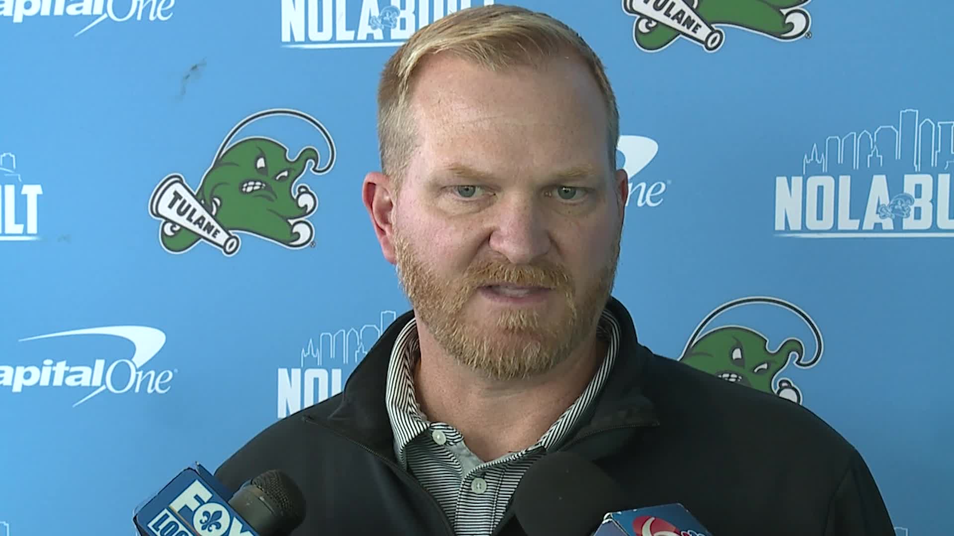 Tulane interim head coach Slade Nagle reacts to Willie Fritz’s ...