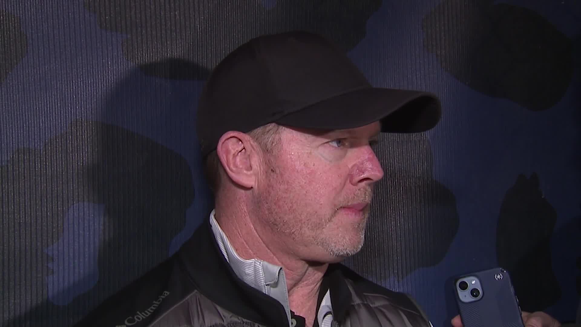 Saints assistant general manager Jeff Ireland speaks during 2024 Senior ...