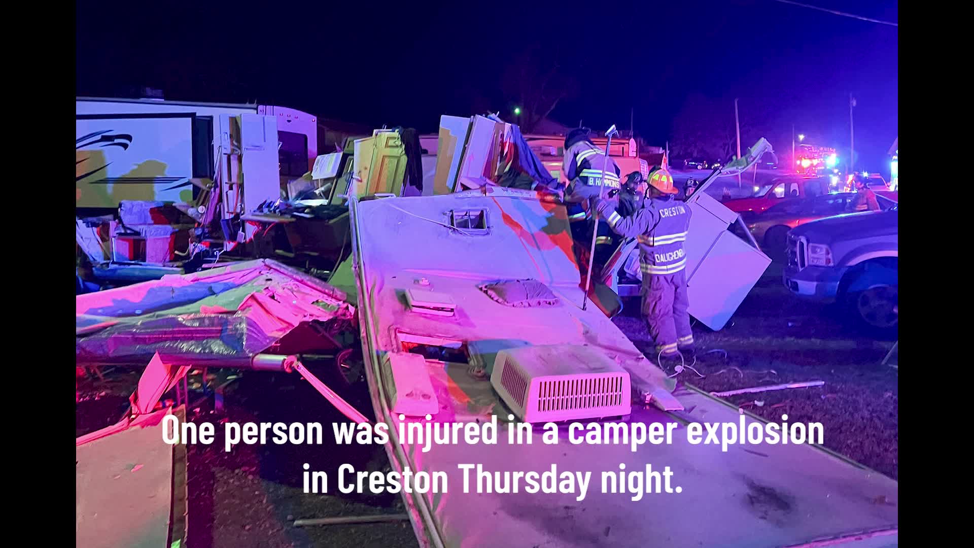 Camper explosion in Creston injures one person – who13.com