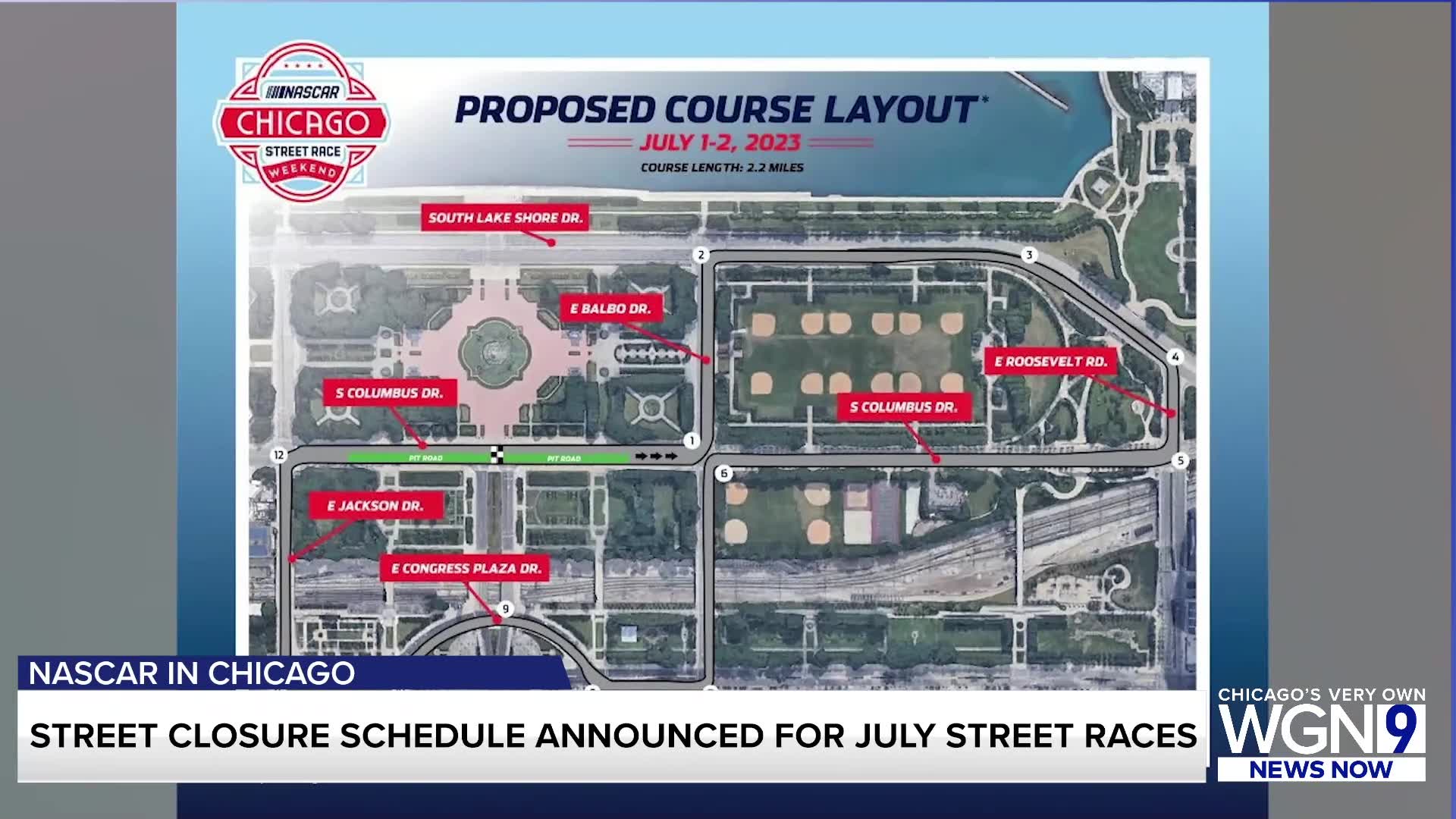 Chicago announces street closure schedule for NASCAR races – WGN-TV